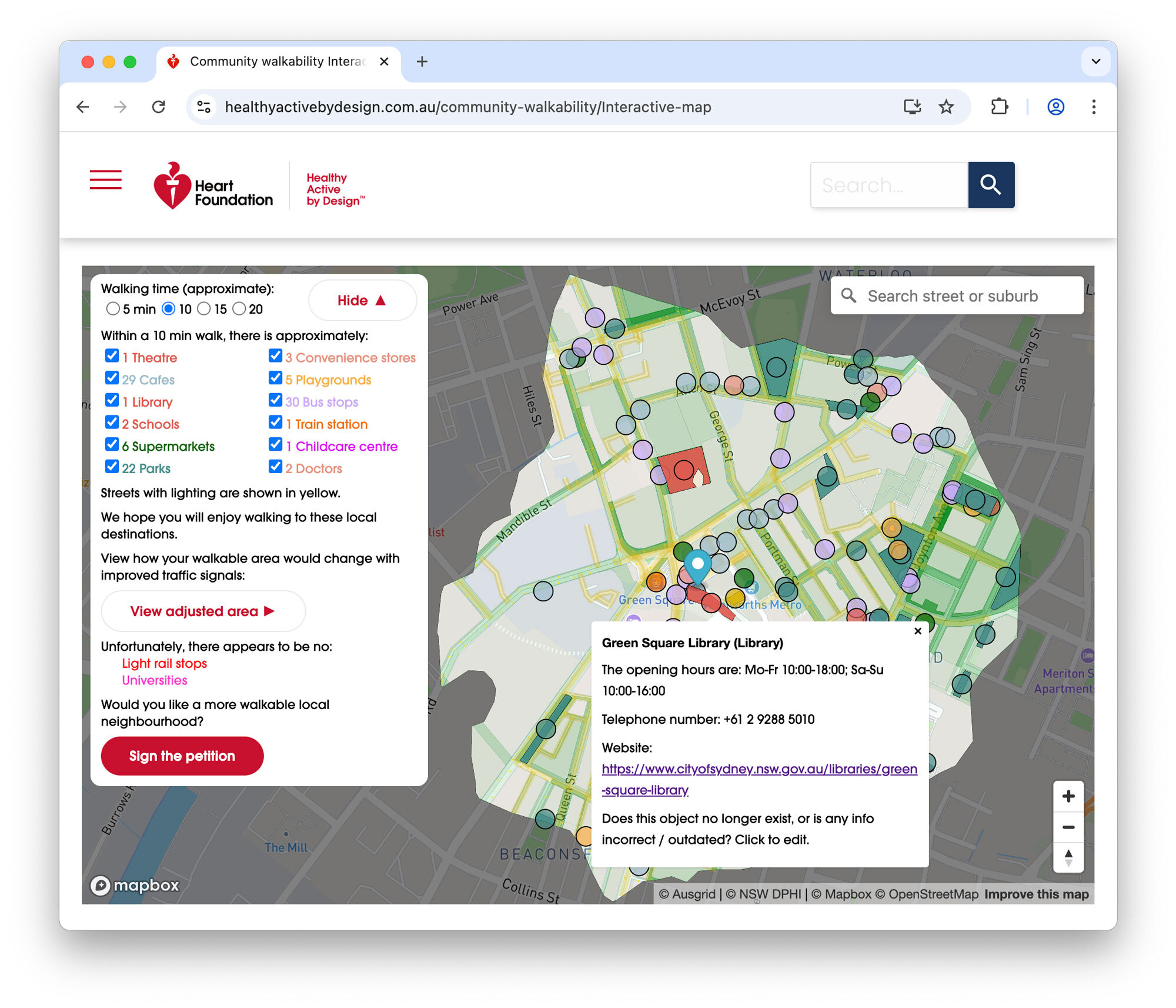 Introducing the Heart Foundation’s Community Walkability Map - Jake ...